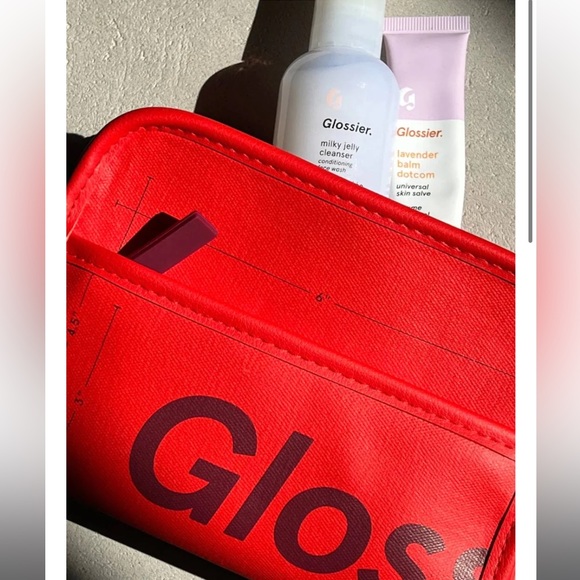 Glossier | Bags | Glossier Red Mini Beauty Bag Removable Organizer ...